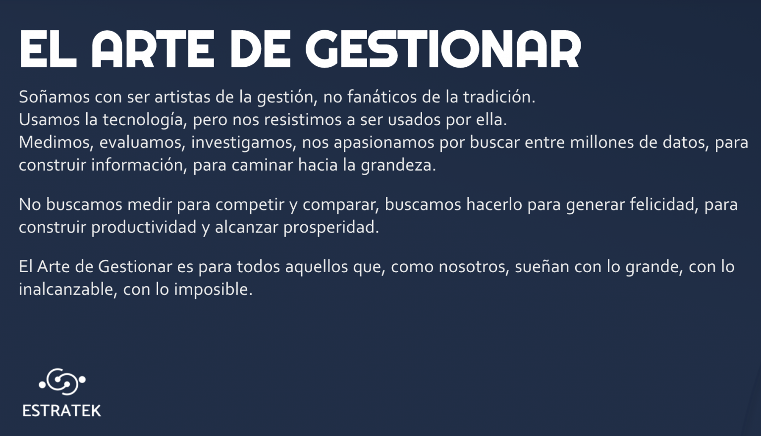 Estratek » El Arte de Gestionar