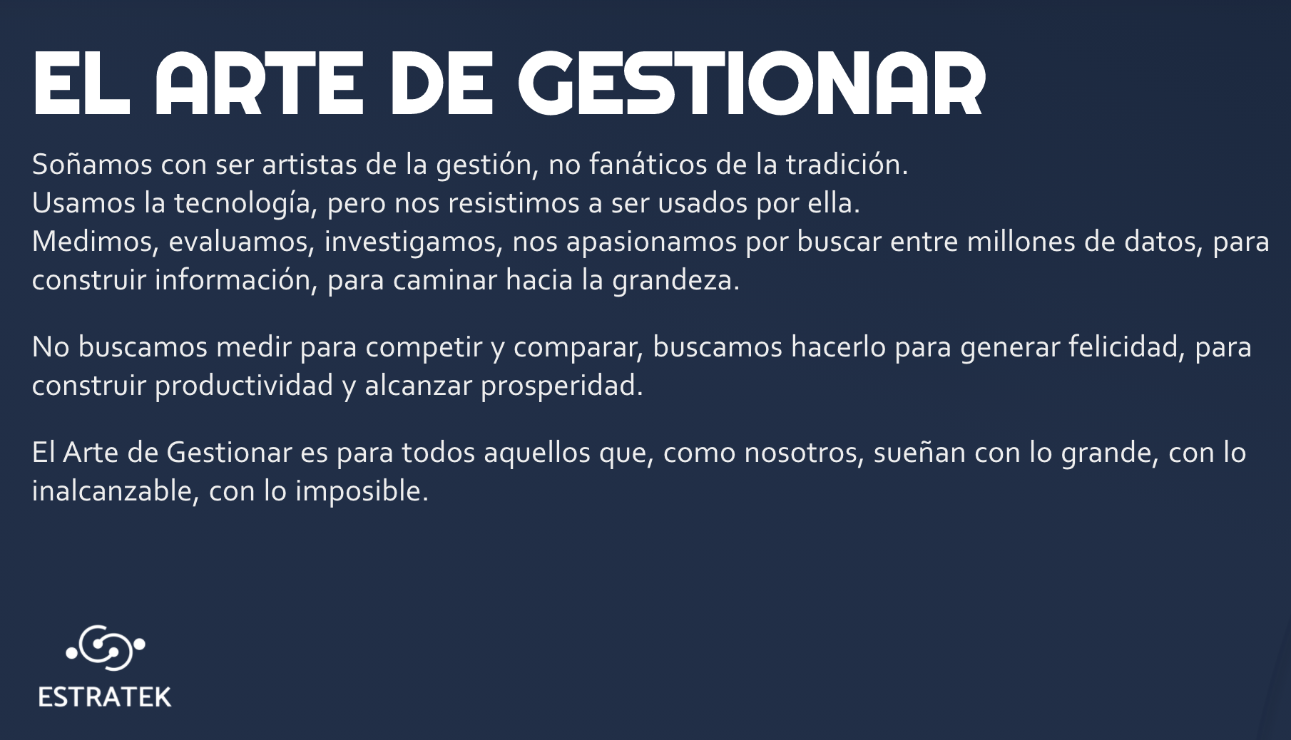 Estratek » El Arte de Gestionar